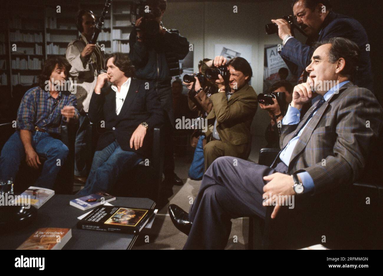 Titouan Lamazou and Olivier de Kersauson on the set of the literary ...