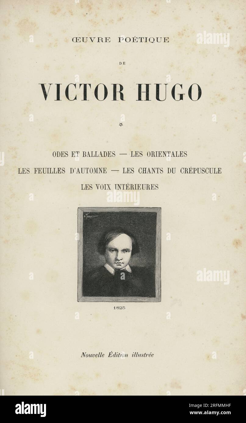 Title page of vol. I of Victor Hugo's "Oeuvre poétique", written in ...