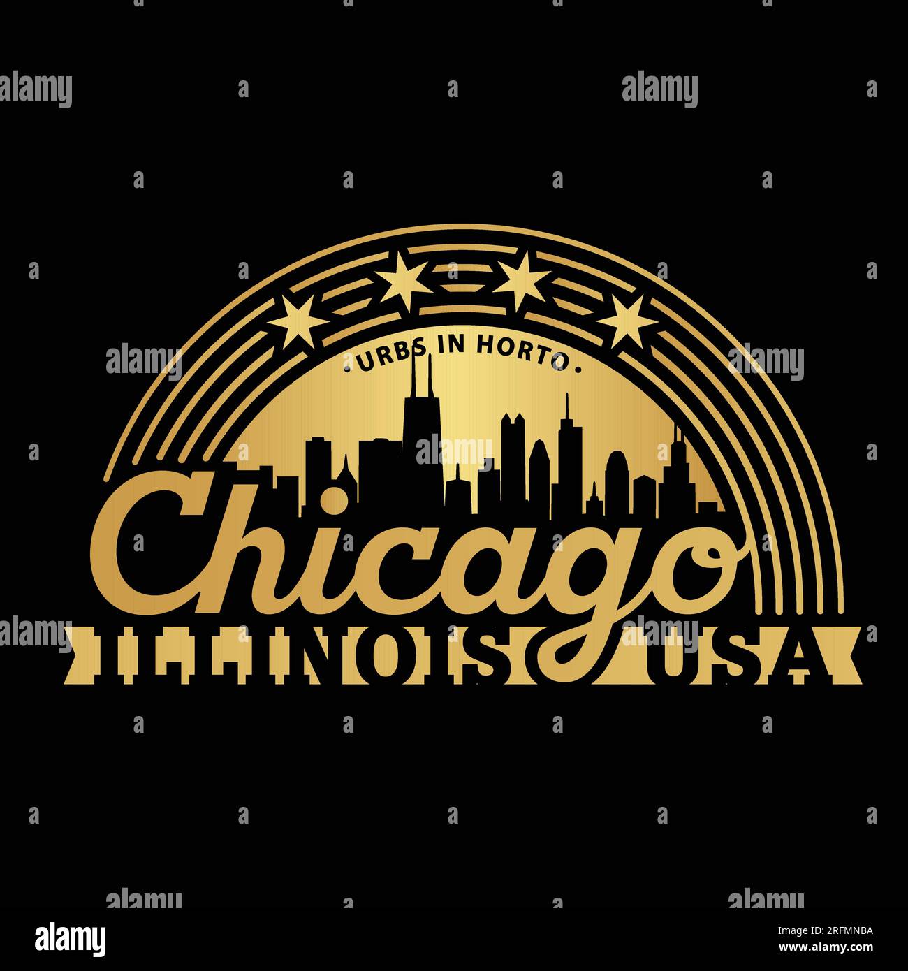 Chicago, Illinois, USA. Logo design template. Vector and illustration ...