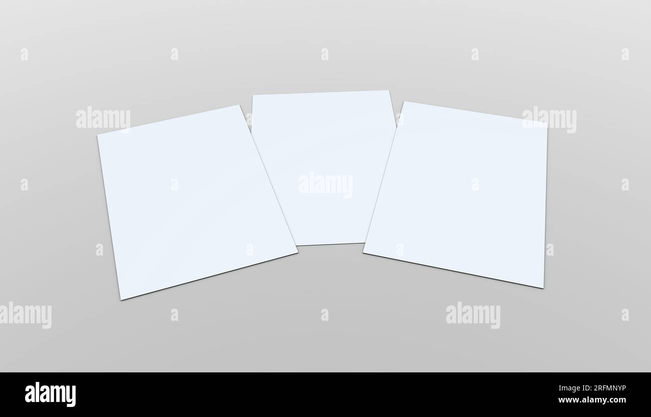 Blank sheets template with pen - 3D illustration Stock Photo - Alamy