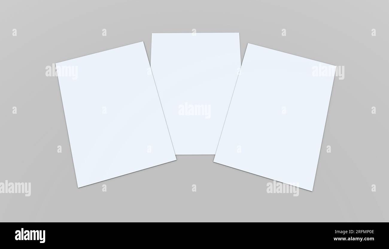 Blank sheets template with pen - 3D illustration Stock Photo - Alamy