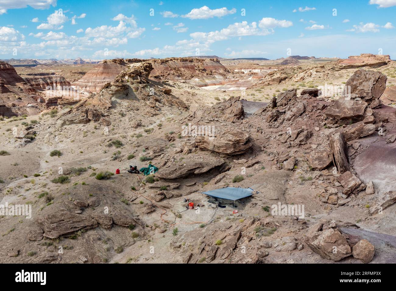 Fossil excavation site in the Morrison Formation in the Burpee Dinosaur ...