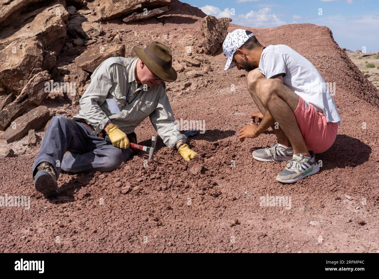 Paleontologists work in the Morrison Formation in the Burpee Dinosaur ...