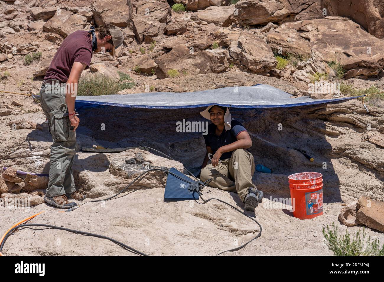 Paleontologists work in the Morrison Formation in the Burpee Dinosaur ...