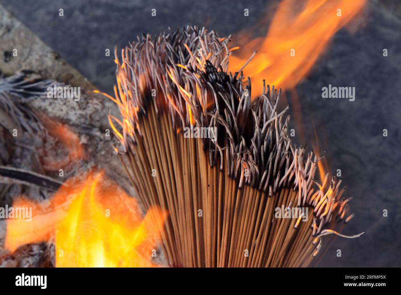 burning incense in a temple in china Stock Photo - Alamy