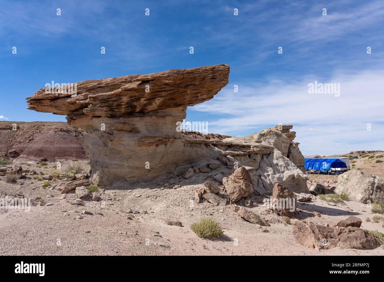 A sandstone hoodoo formation at the Burpee Dinosaur Quarry site in the ...