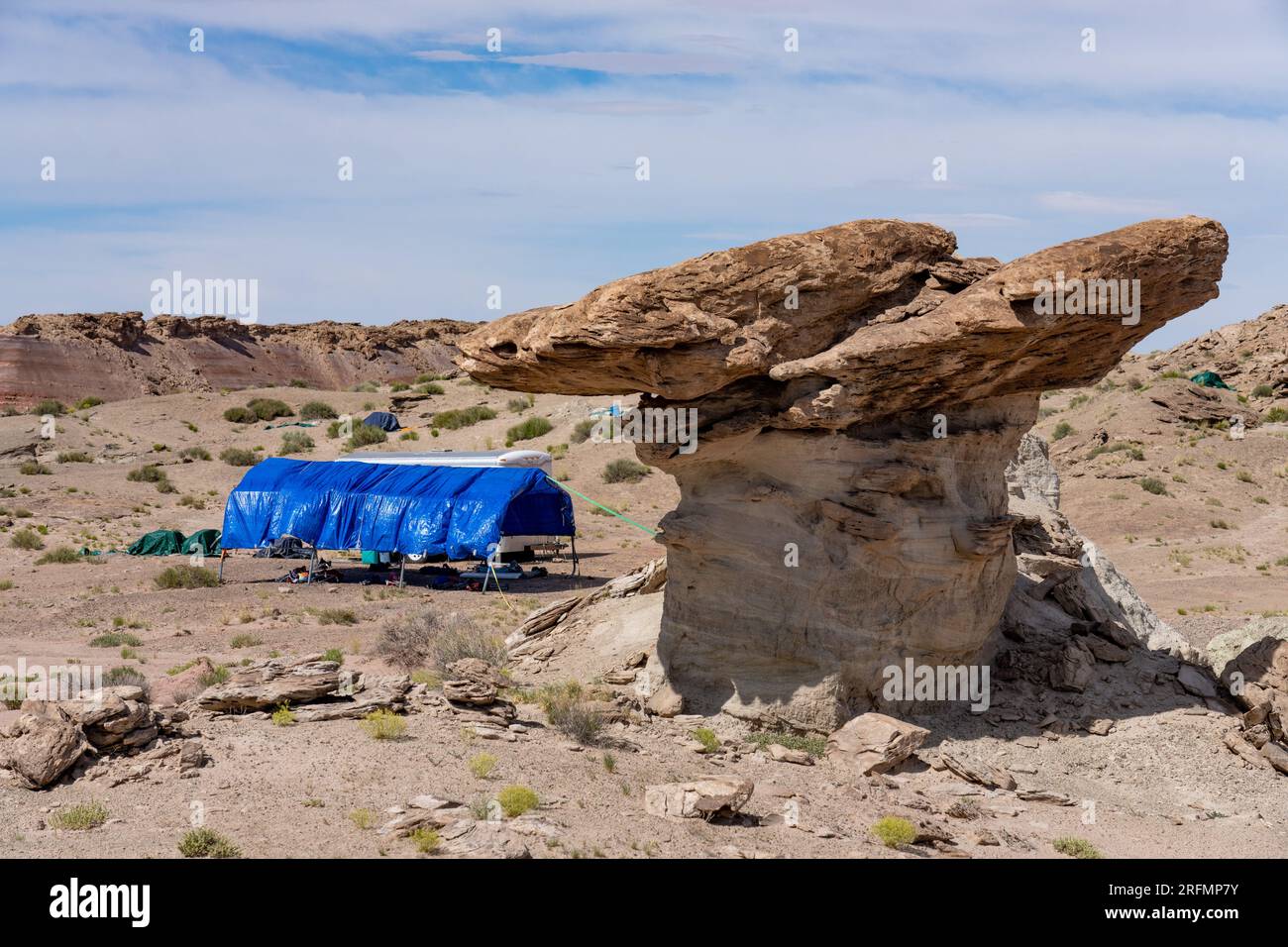 A sandstone hoodoo formation at the Burpee Dinosaur Quarry site in the ...