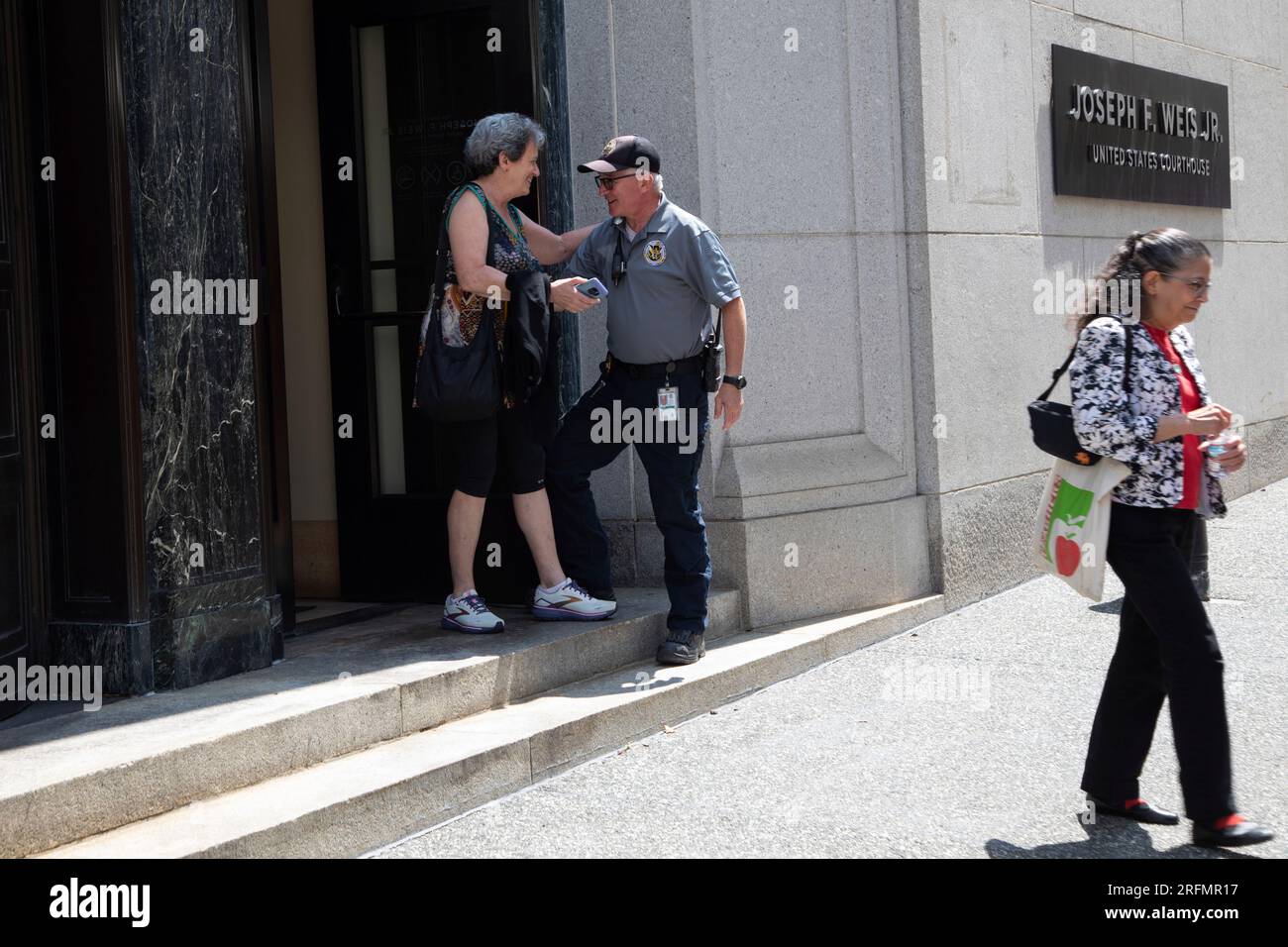 Carol Black, left, who gave a victim impact statement, greets Alan ...