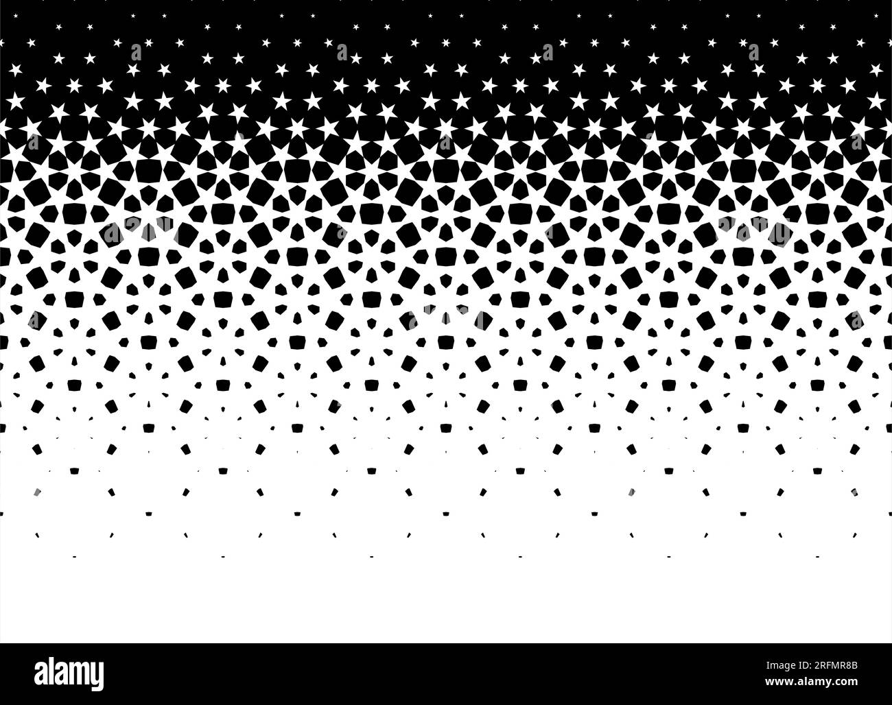 Geometric pattern of black stars on a white background.Seamless in one ...