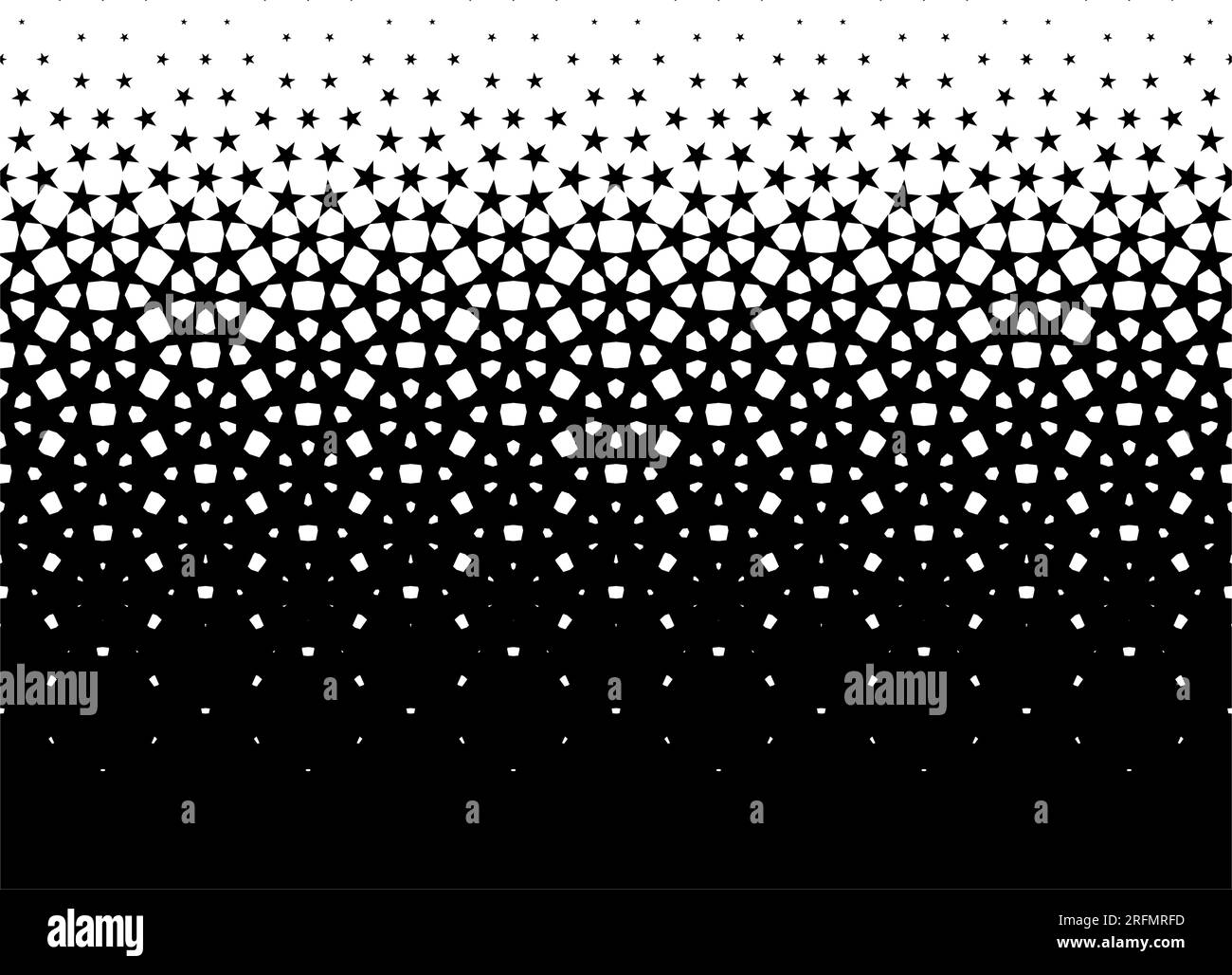 Geometric pattern of black stars on a white background.Seamless in one ...