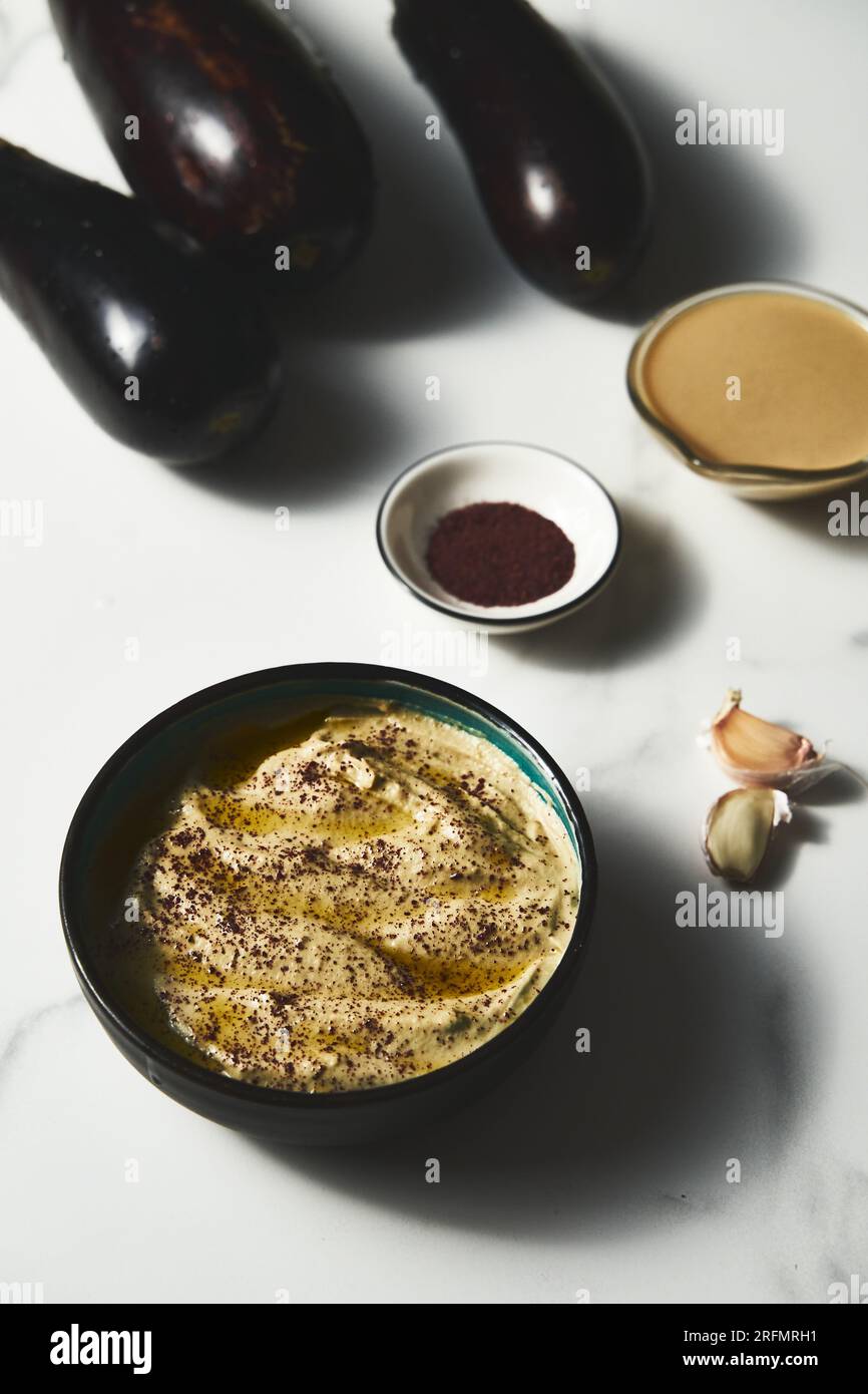 Mutabal or Moutabal - Middle Eastern dip made from roasted eggplants ...