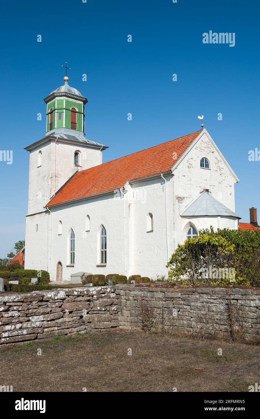 Church in Resmo, island of Öland, Kalmar County, Sweden Stock Photo - Alamy