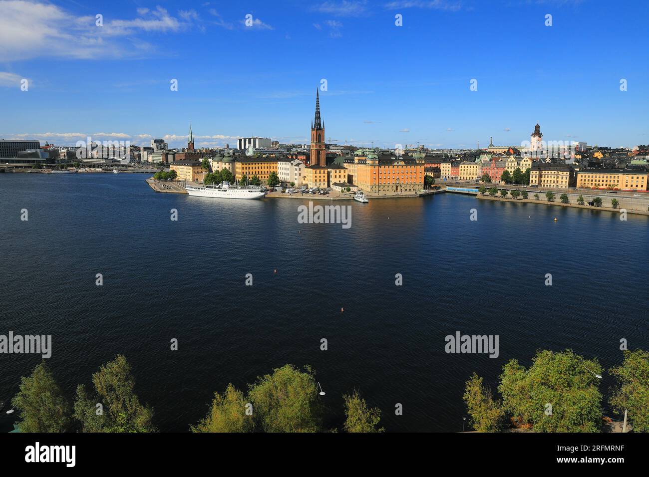Stockholm, Sweden - July 24, 2023: View of the Riddarholmen island i ...