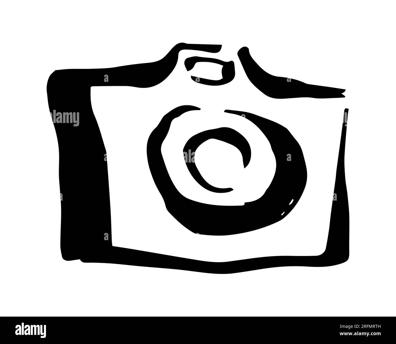 Camera symbol drawing hand painted with ink Stock Vector Image & Art ...