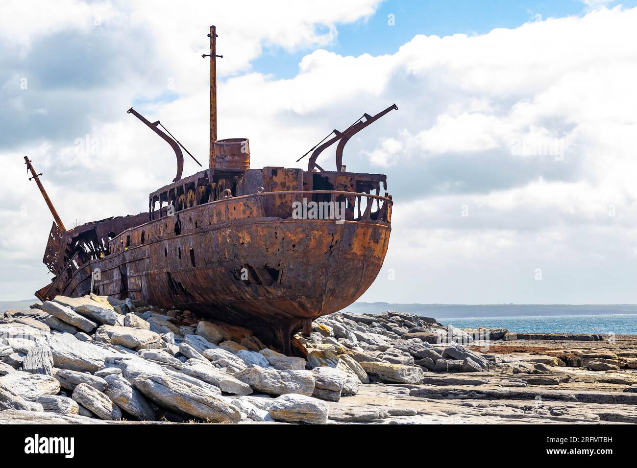 Famous shipwreck boat at Inisheer Aran Islands Ireland summer day Stock ...