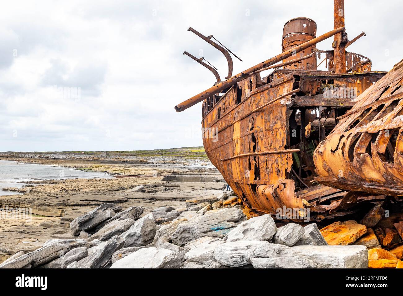 Famous shipwreck boat at Inisheer Aran Islands Ireland summer day Stock ...