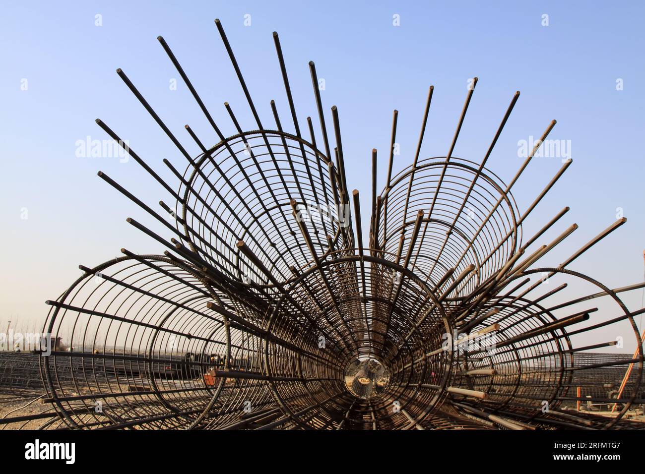 steel rebar component in a construction site, North China Stock Photo ...