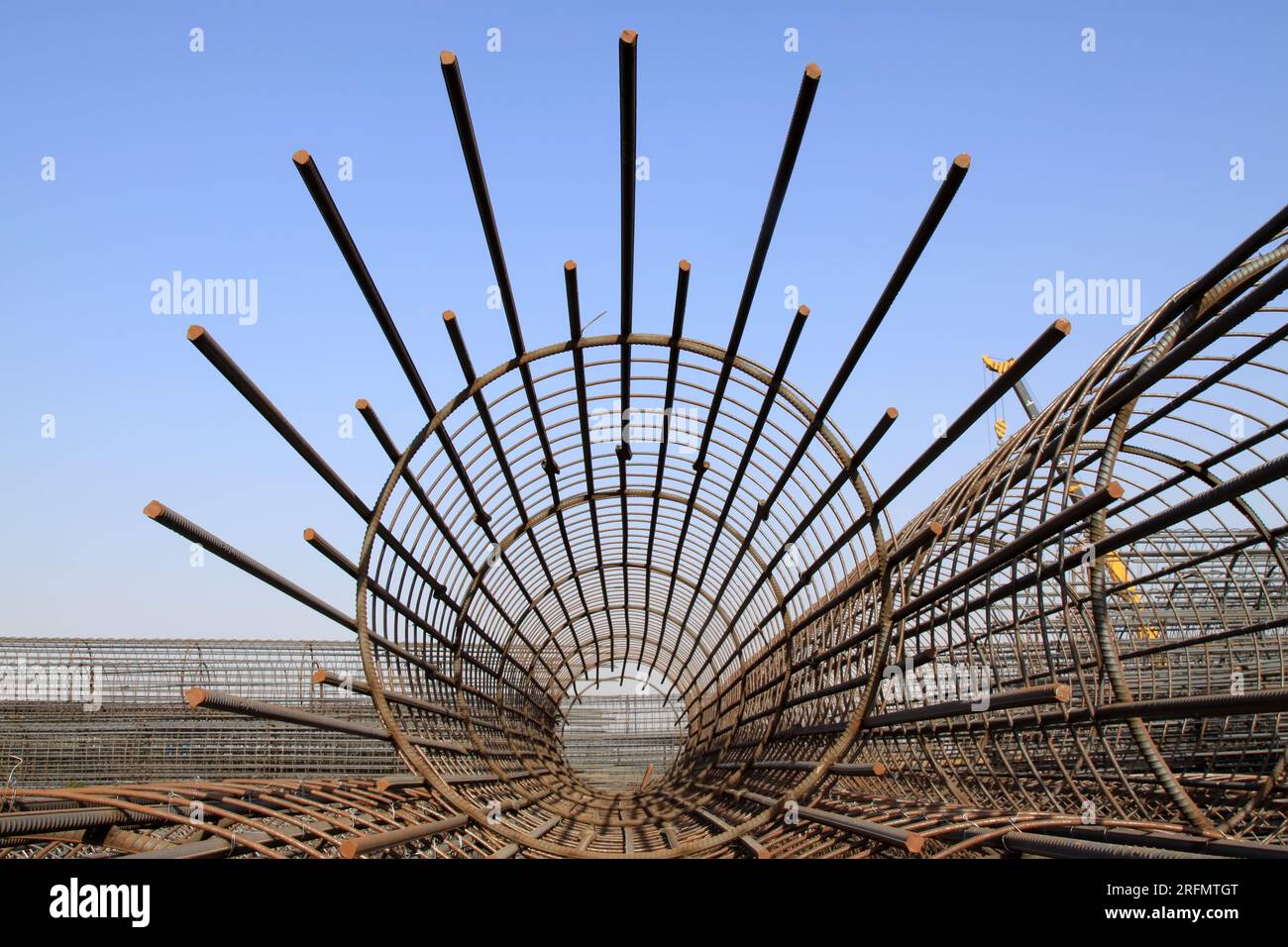 steel rebar component in a construction site, North China Stock Photo ...