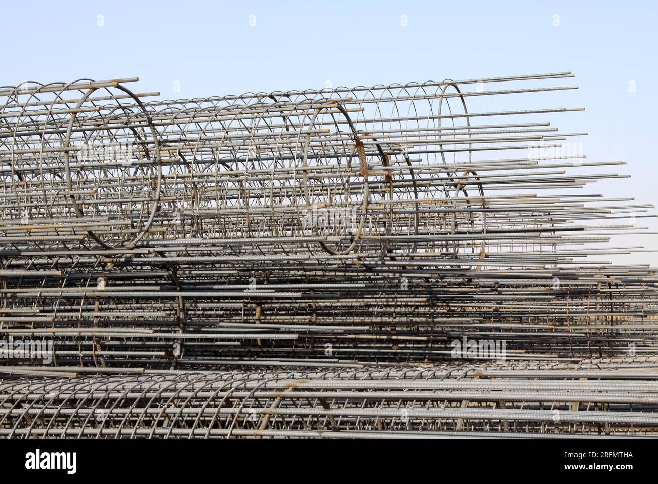steel rebar component in a construction site, North China Stock Photo ...