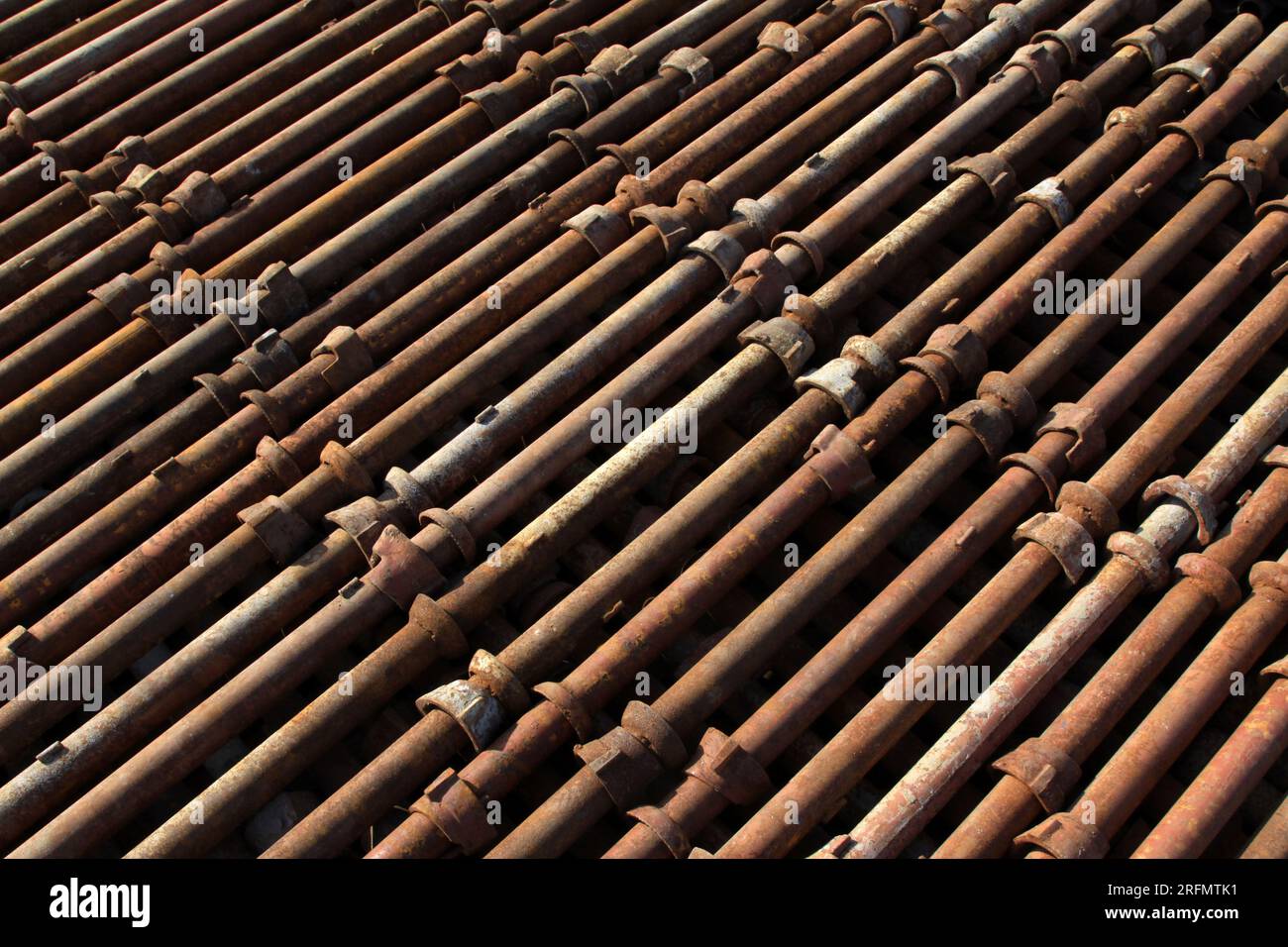 steel tube components in a construction site, North China Stock Photo ...