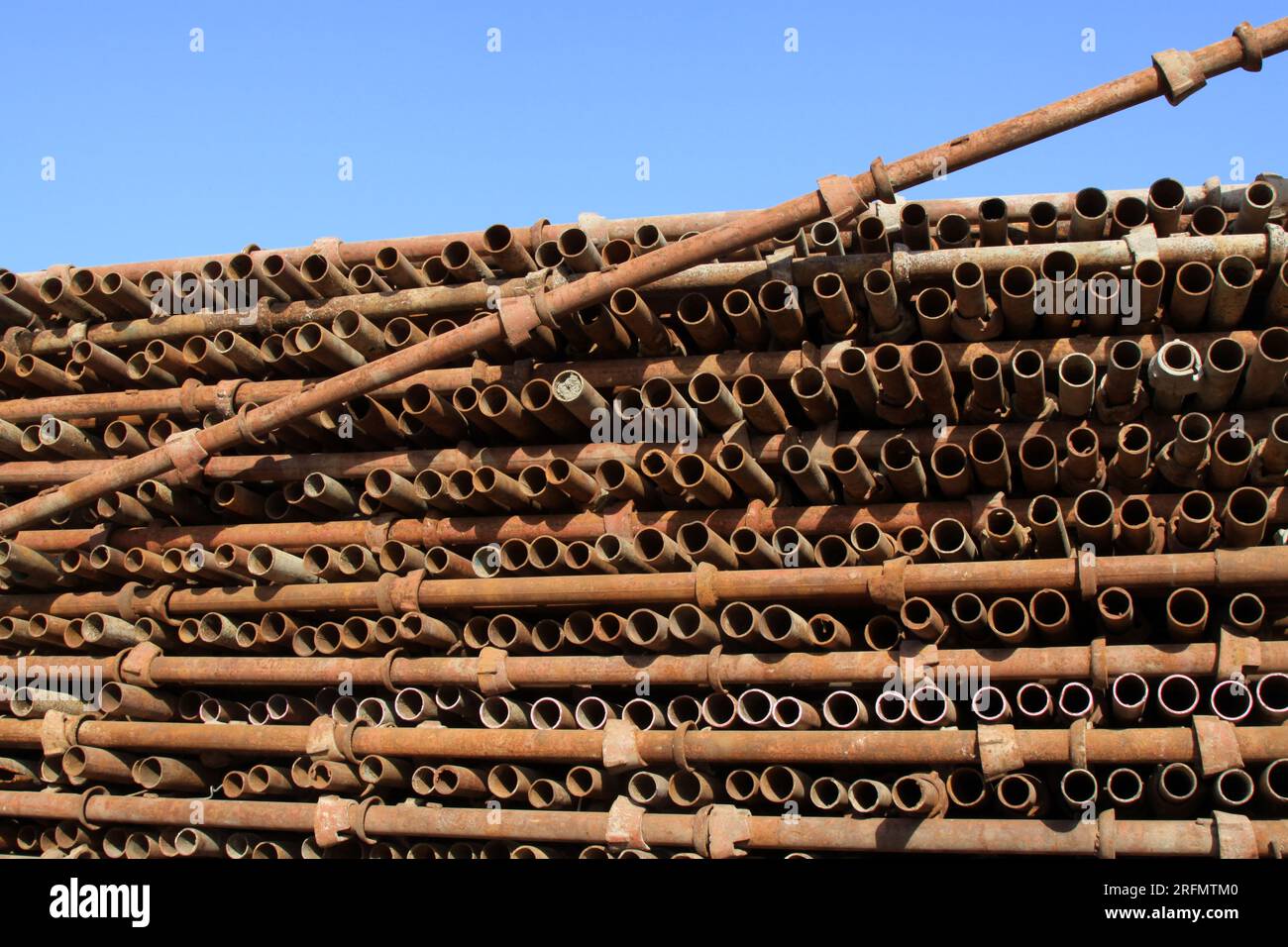 steel tube components in a construction site, North China Stock Photo ...
