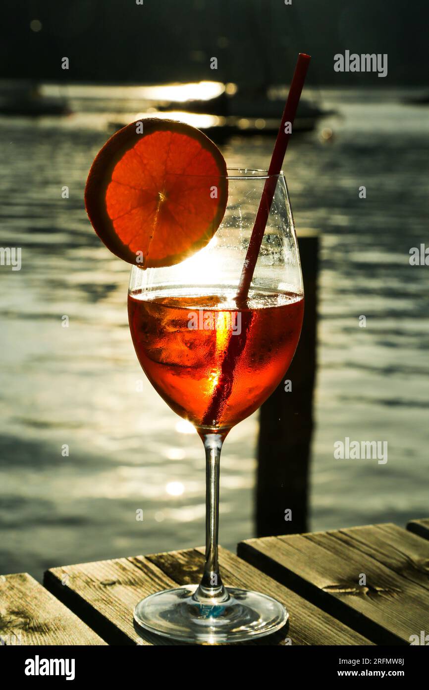 tegernsee, bavaria, germany, tourism, sundown, glass, cocktail, drink ...