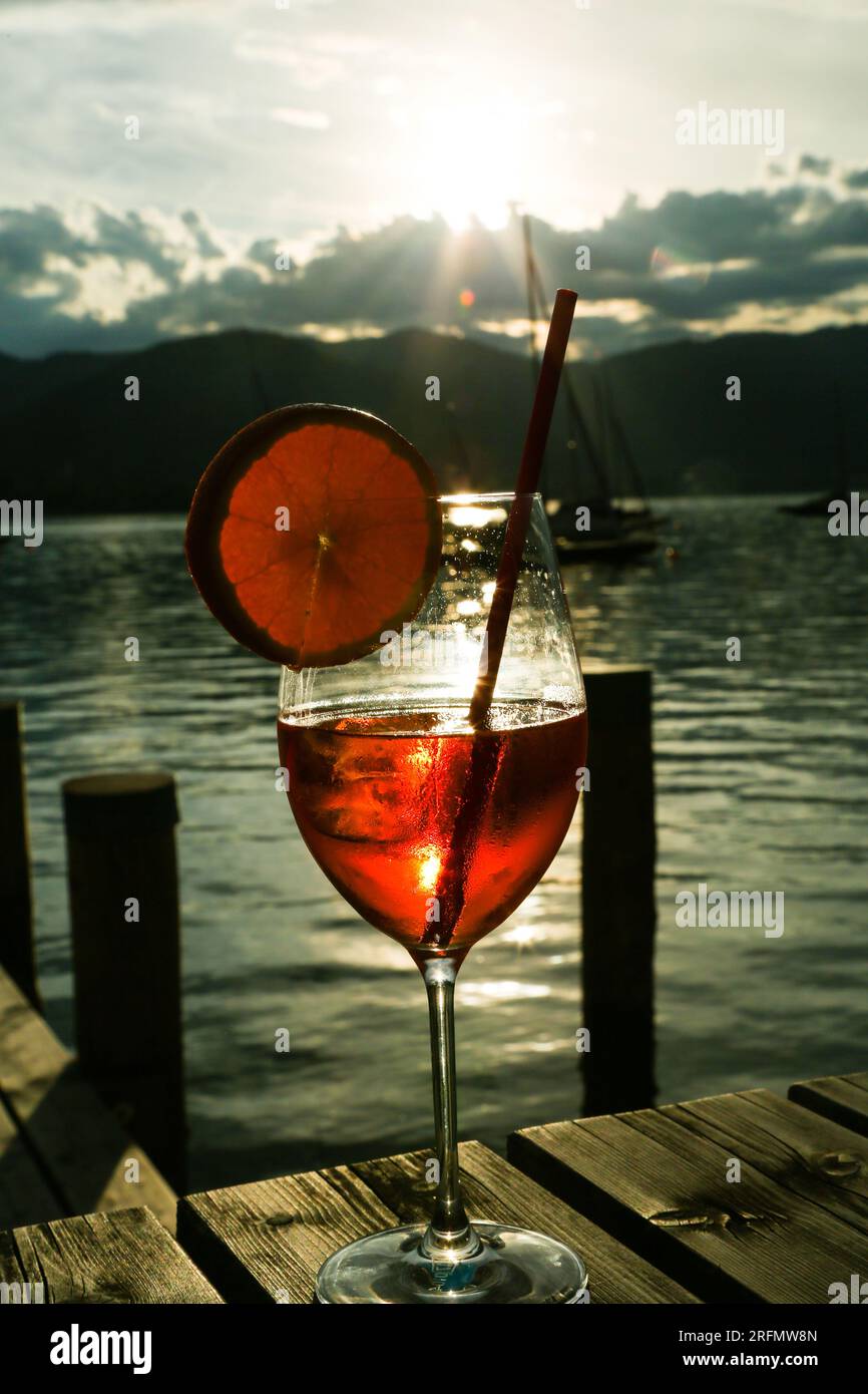 tegernsee, bavaria, germany, tourism, sundown, glass, cocktail, drink ...