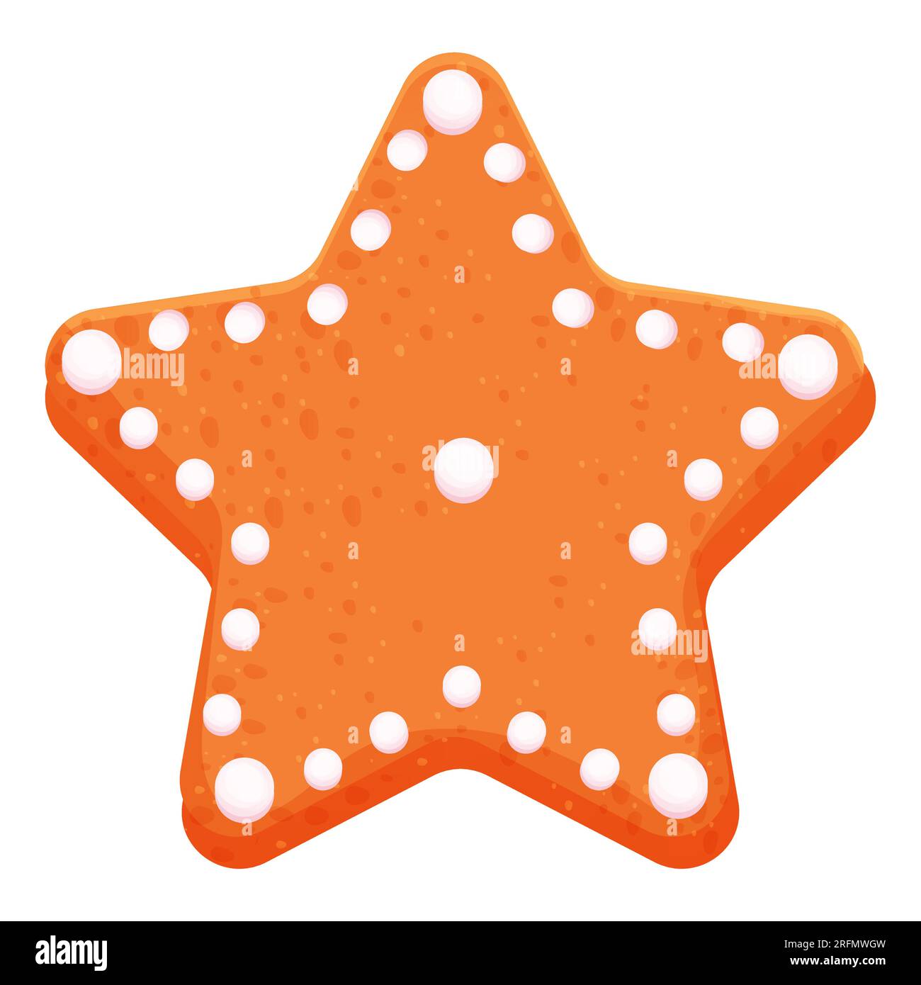 Gingerbread star with glaze, icing decoration top view in cartoon style ...