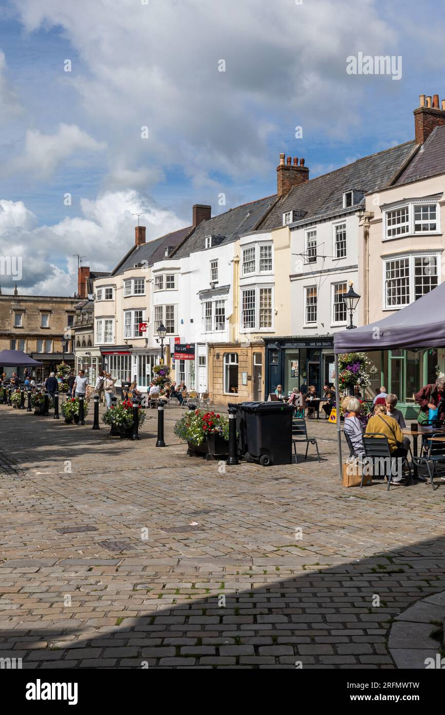 Picturesque Wells Market Place a pedestrianised Market Square with ...
