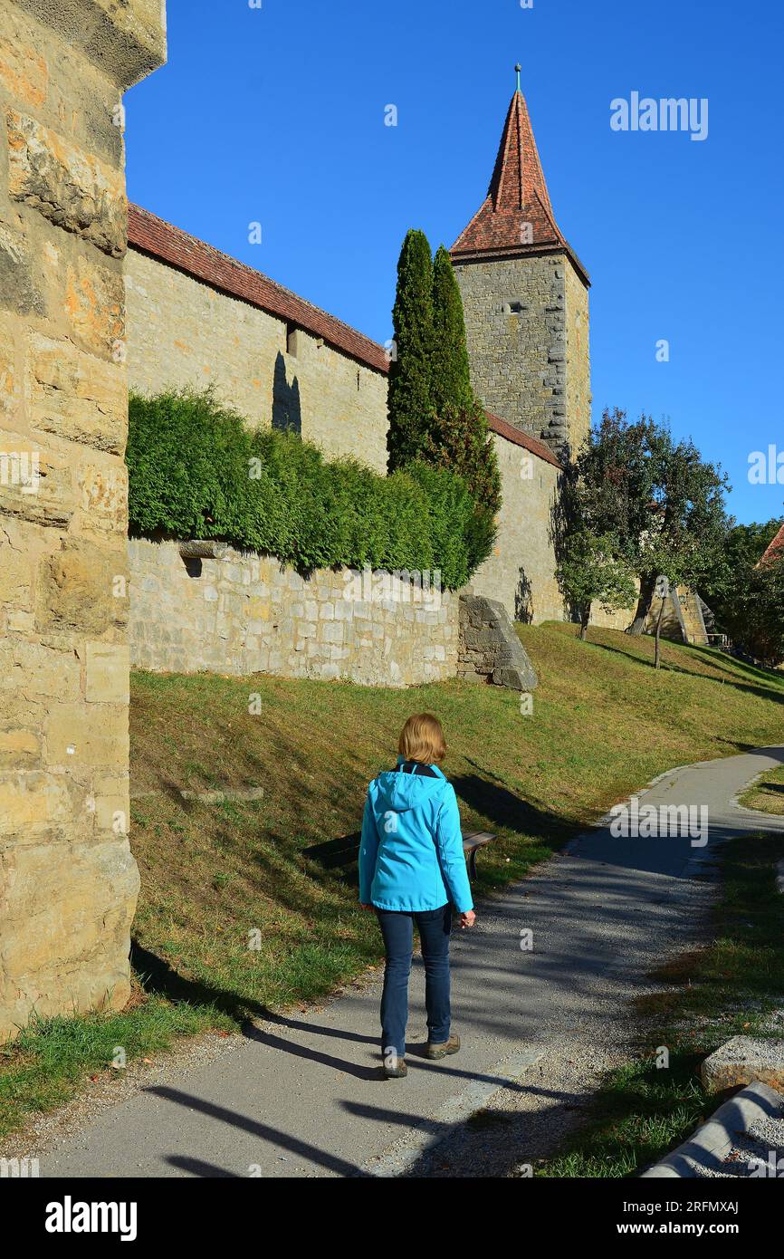 City Walls / Stadtmauern, Rothenburg ob der Tauber, Franken / Franconia ...