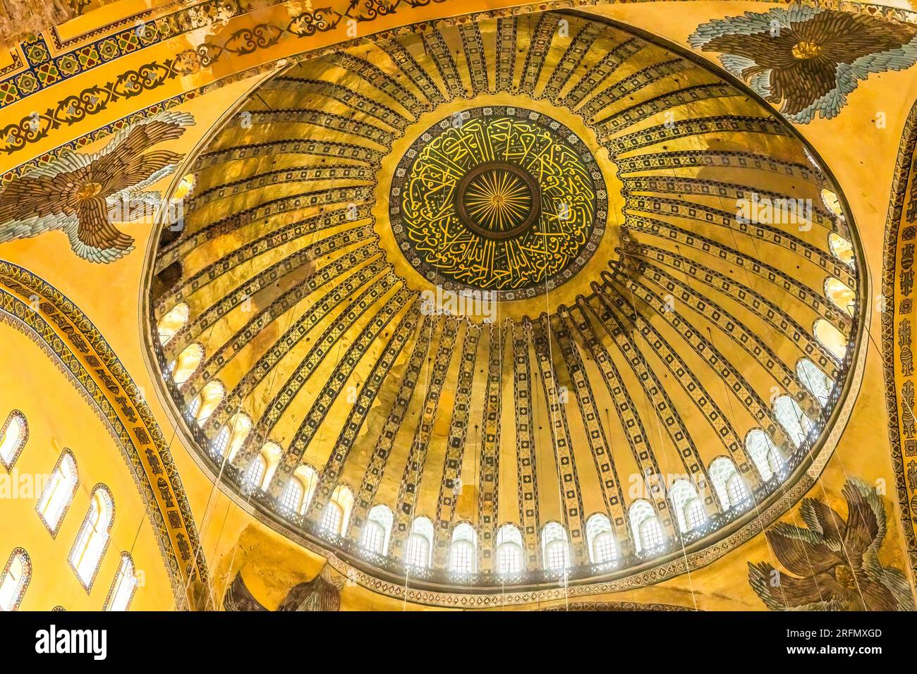 Hagia Sophia Mosque Basilica Dome Istanbul Turkey. Emperor Justinian build cathedral of ...