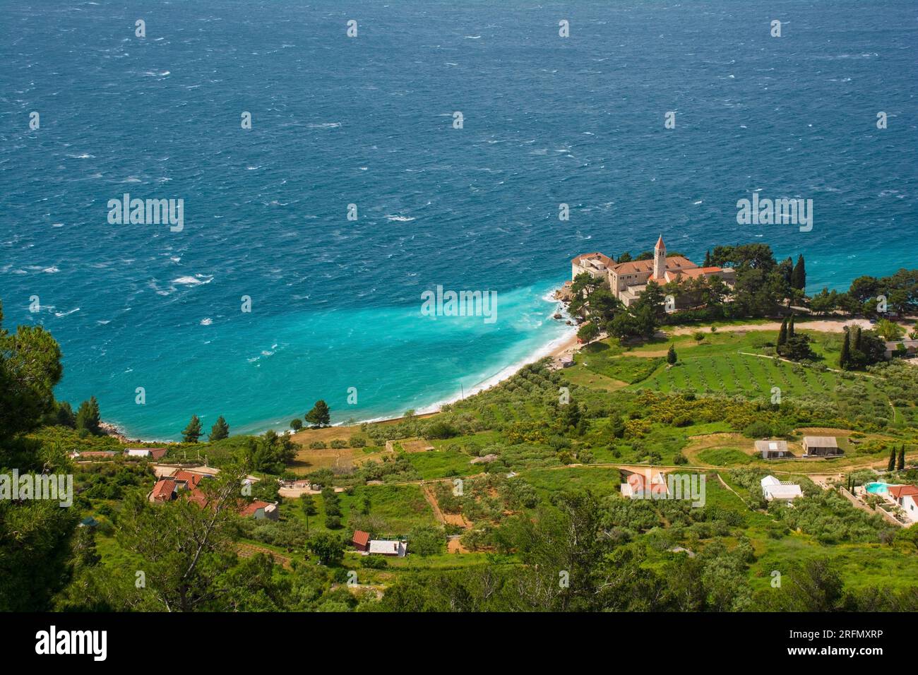 A Dominican monastery on the coast east of Bol town on Brac Island ...