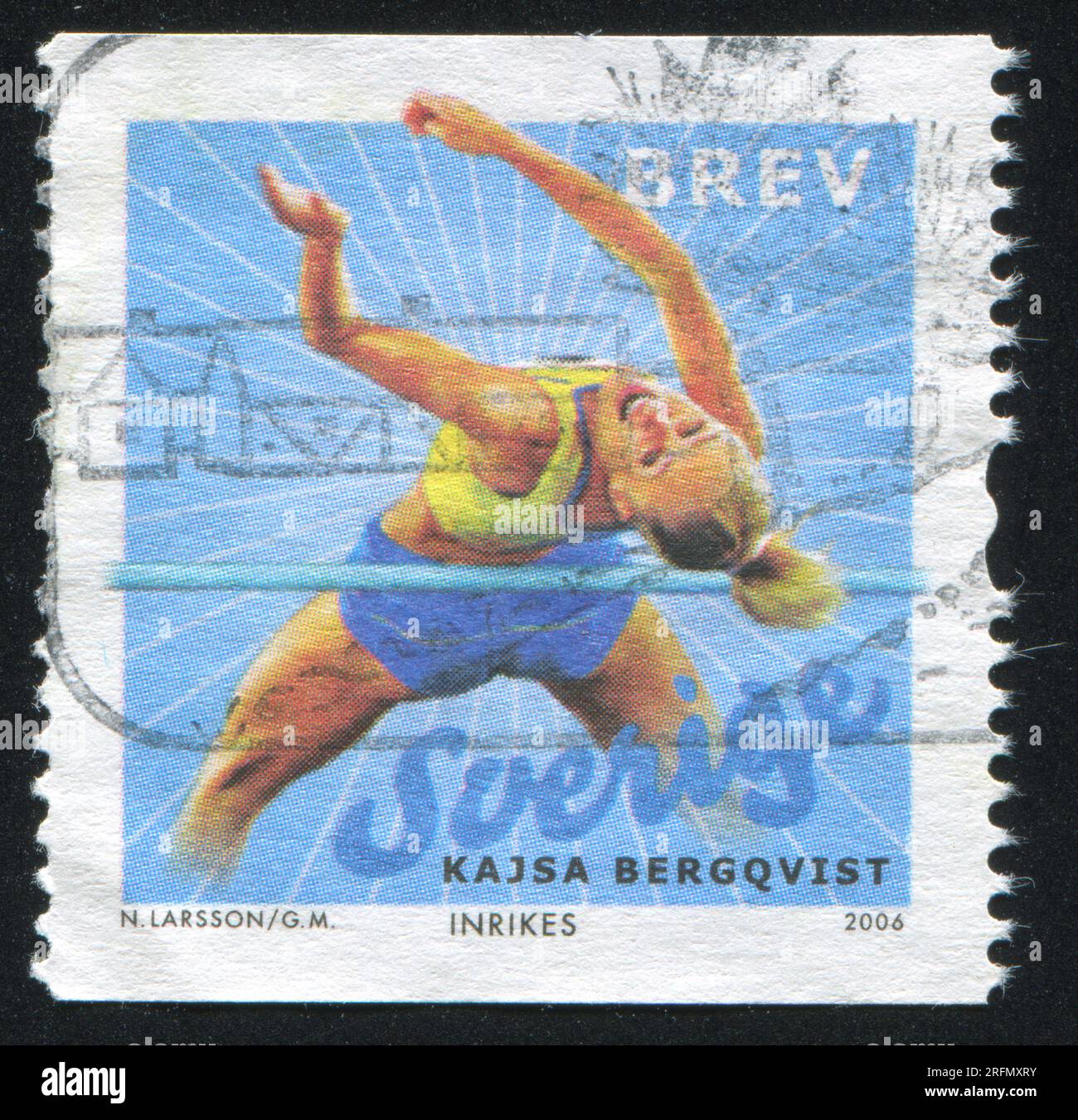SWEDEN - CIRCA 2006: stamp printed by Sweden, shows Kajsa Bergqvist ...