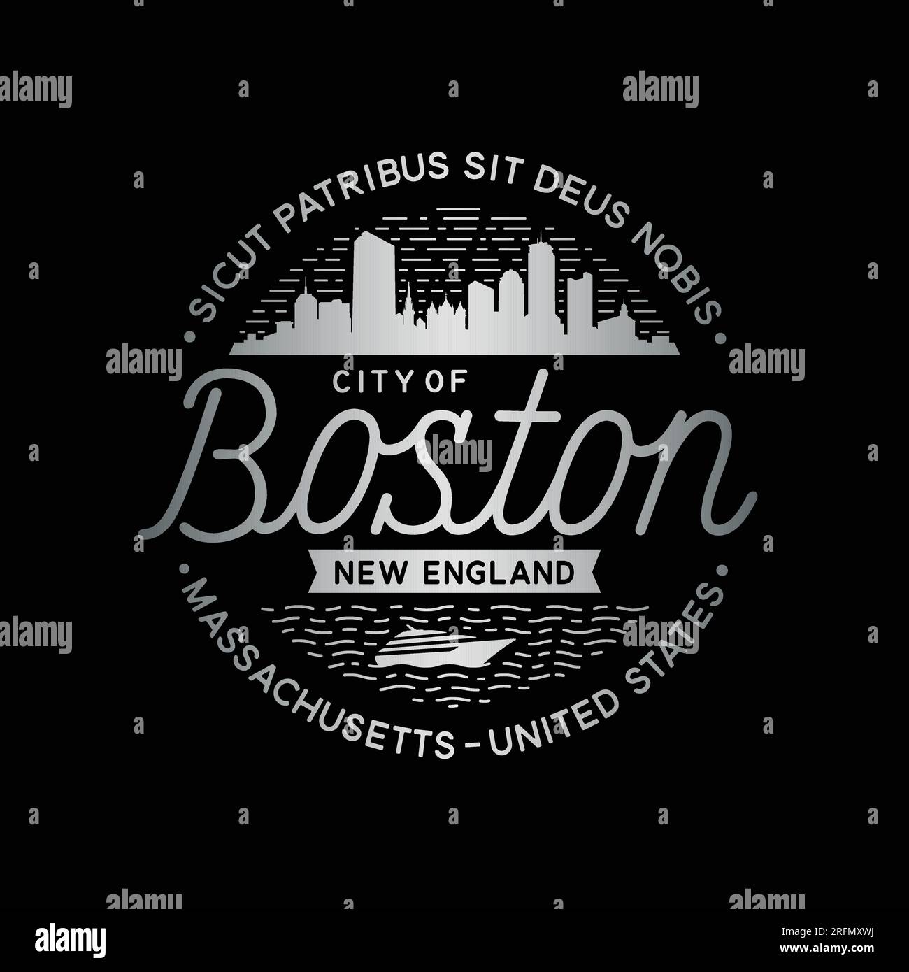 Boston, Massachusetts vector design template Stock Vector Image & Art ...