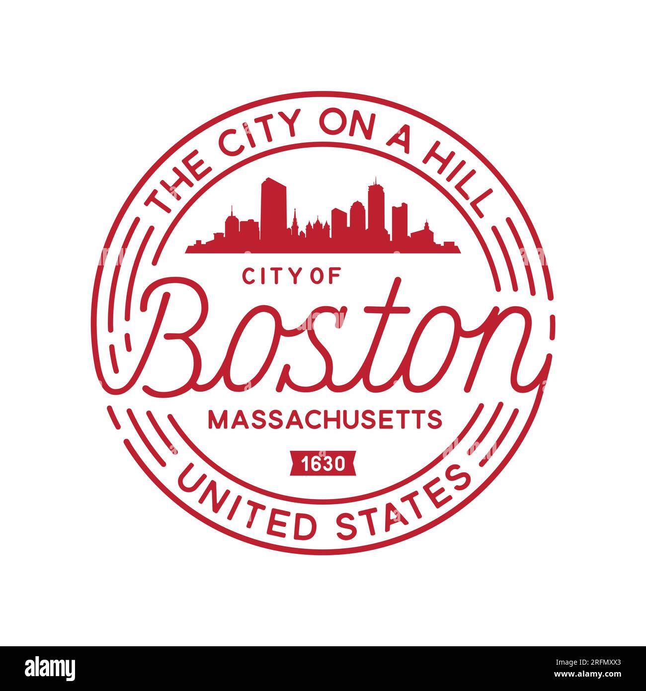 Massachusetts skyline city silhouette Cut Out Stock Images & Pictures ...