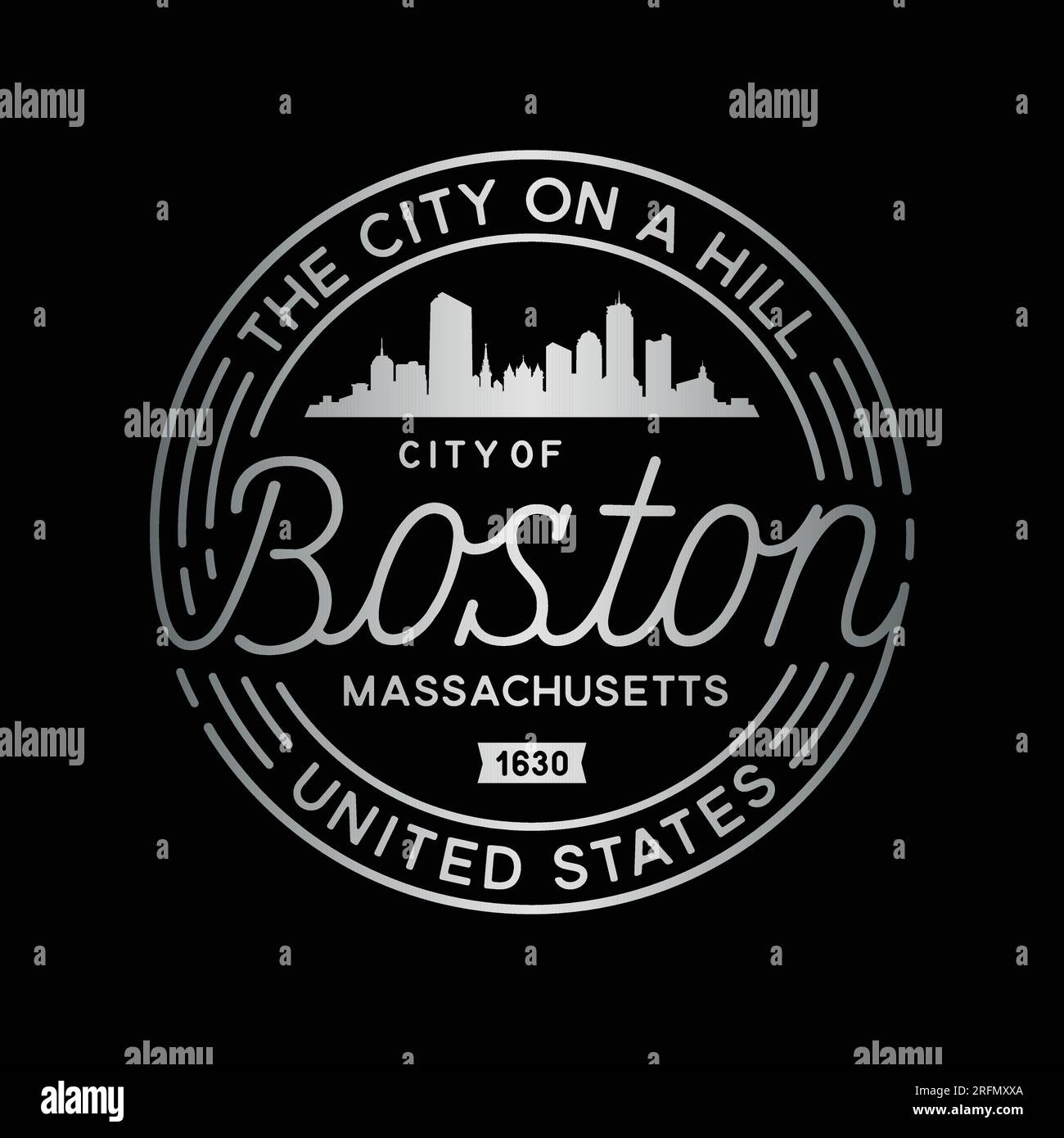 Boston Vector design template. Boston Massachusetts logotype. Vector ...