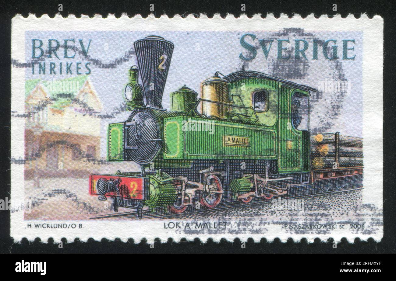 SWEDEN - CIRCA 2006: stamp printed by Sweden, shows Mallet steam ...