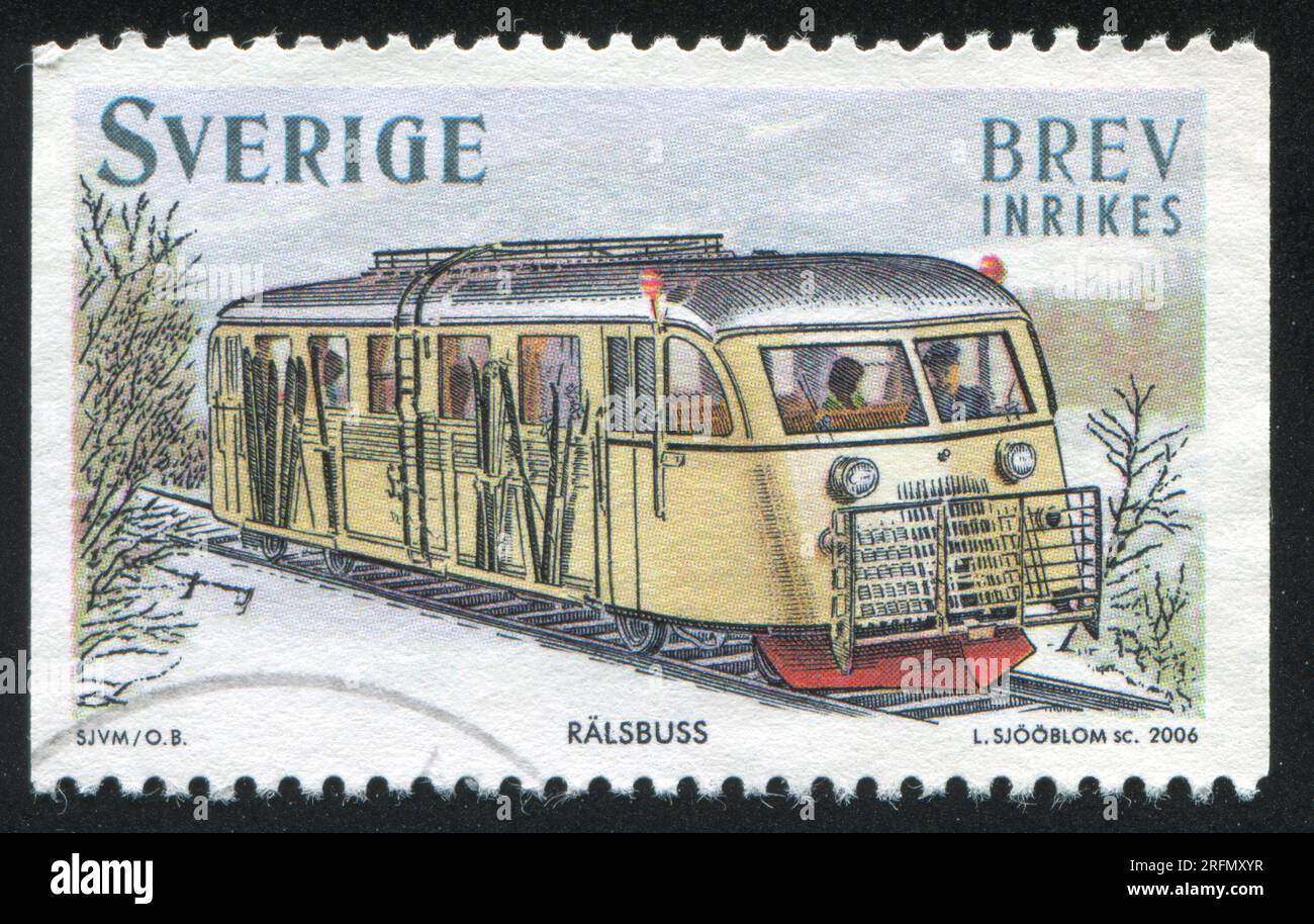 SWEDEN - CIRCA 2006: stamp printed by Sweden, shows Gasoline powered ...