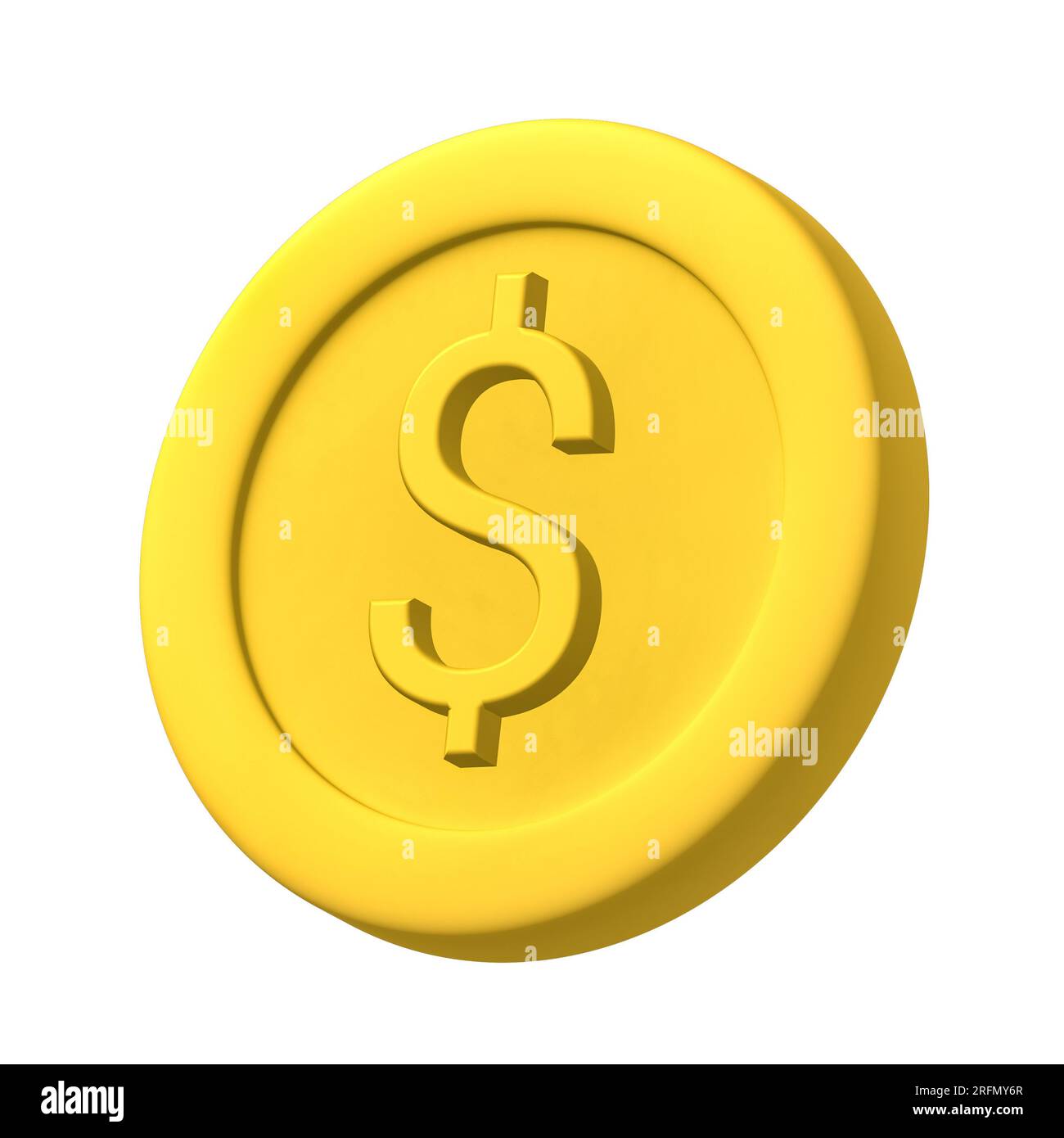 Clipping path, Low poly money coin with Dollar sign, 3d rendering Stock ...