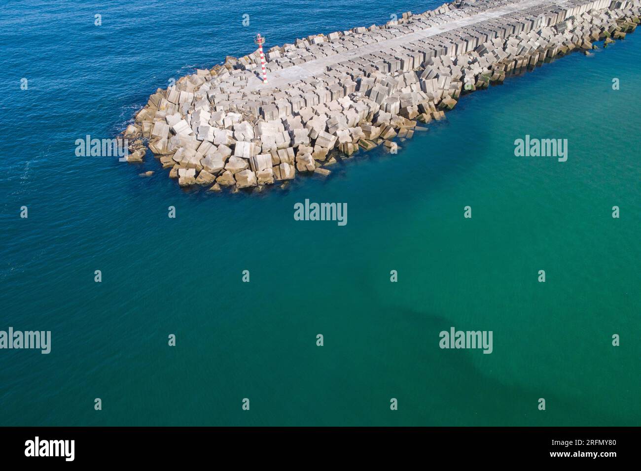 Beautiful aerial view breakwaters port hi-res stock photography and ...