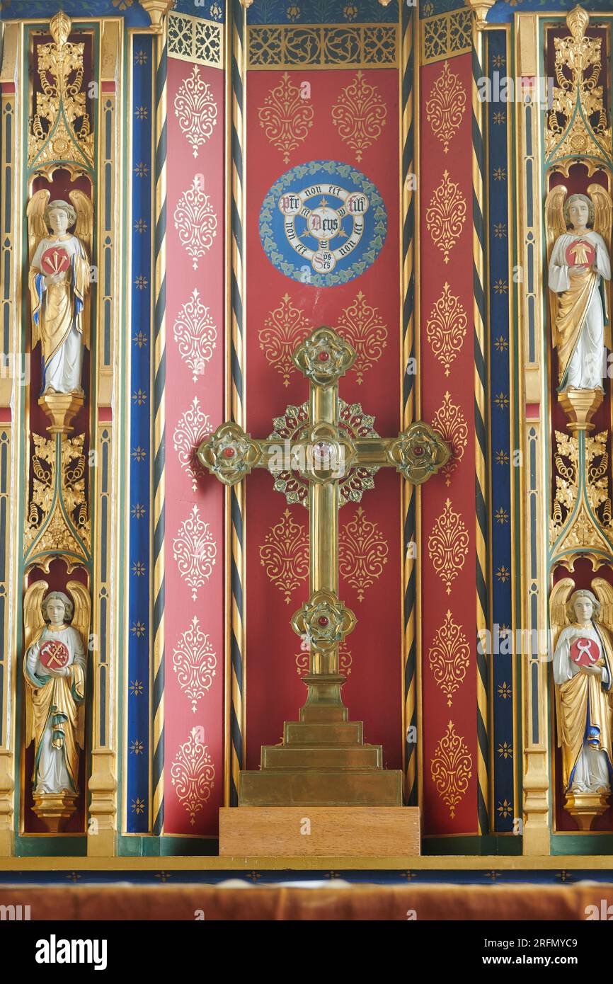 Altar and reredos at Holy Trinity christian church, Rothwell, England ...