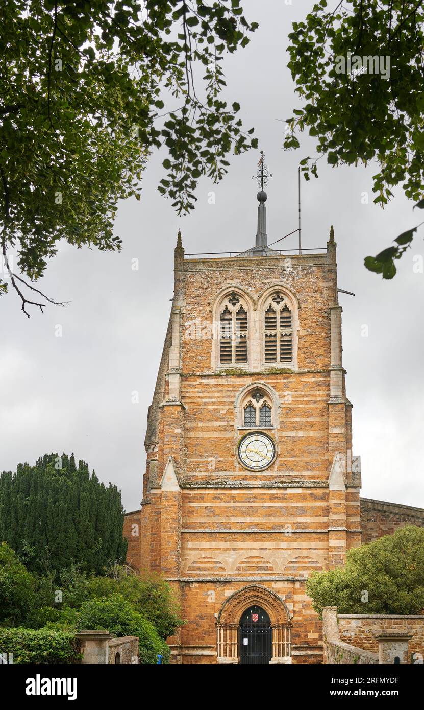 West tower at Holy Trinity christian church, Rothwell, England, dating ...