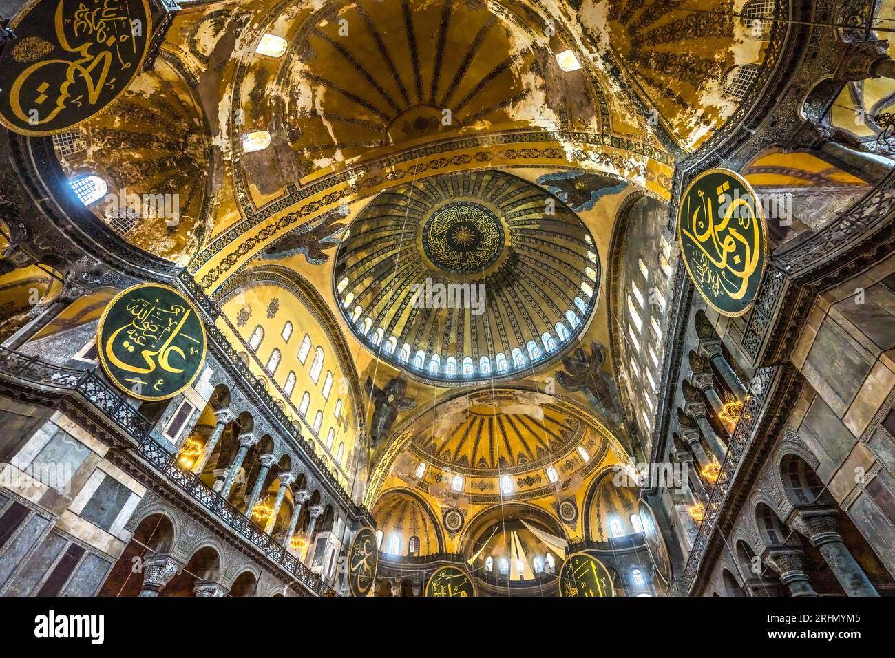 Hagia Sophia Mosque Illuminated Basilica Istanbul Turkey. Emperor ...