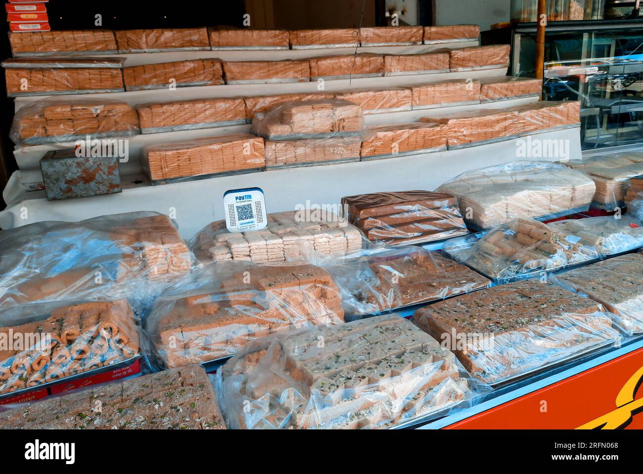 21-10-2021 Indore, M.P. India, Picture of sweet mart in Indian street ...