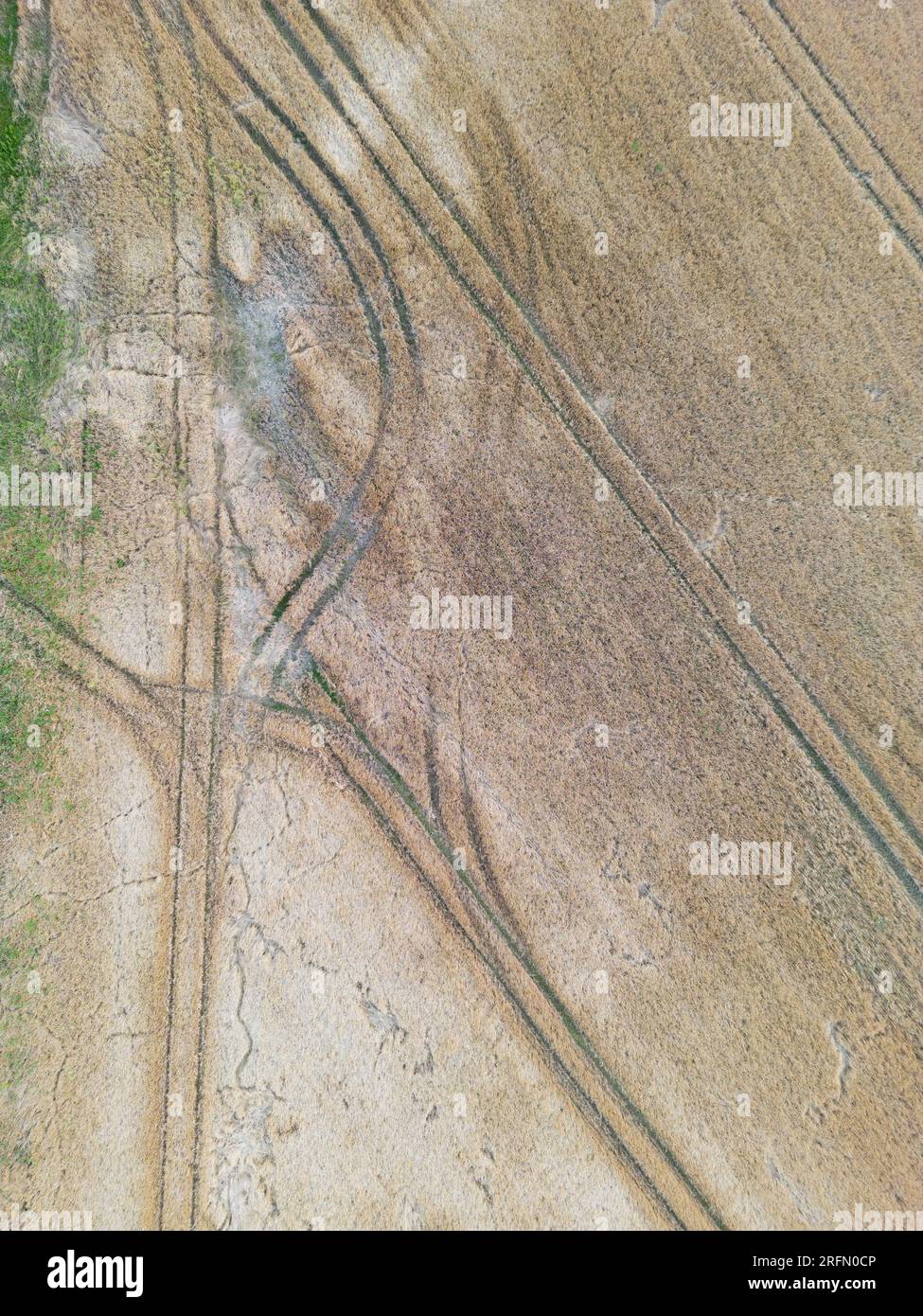 Aerial images of British farmland showing field boundaries and vehicle ...