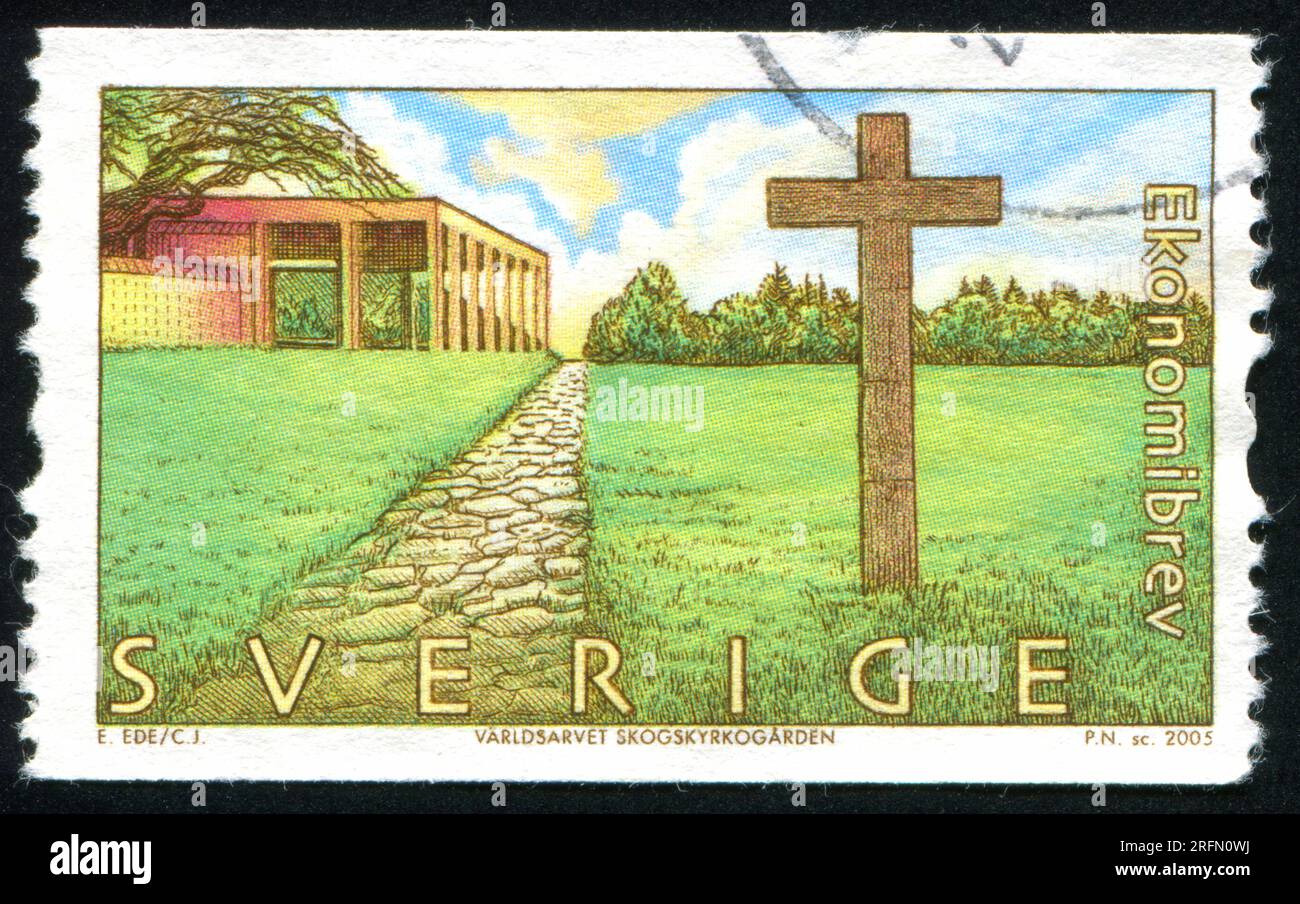 SWEDEN - CIRCA 2005: stamp printed by Sweden, shows Skogskyrkogarden ...