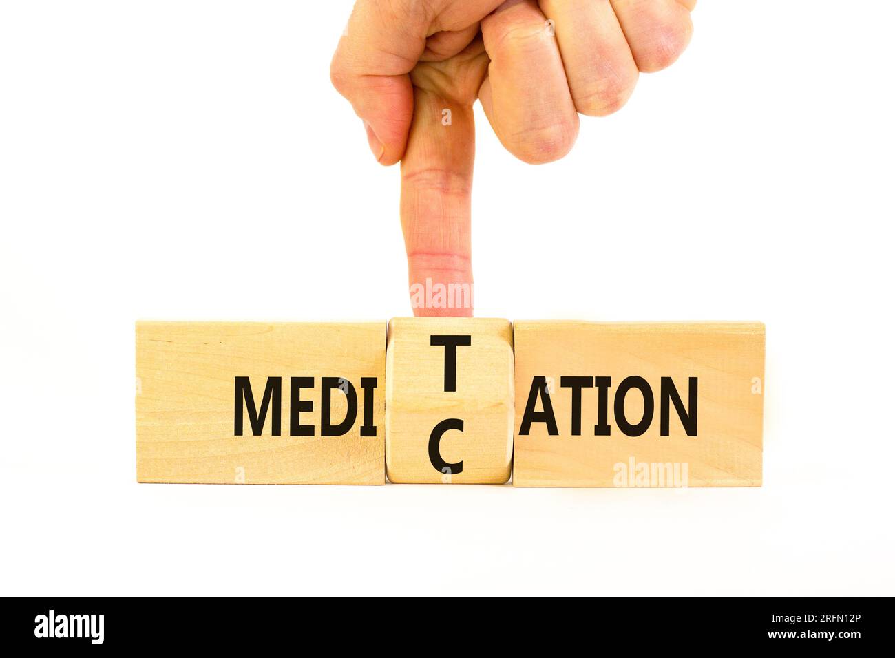 Meditation or medication symbol. Concept word Meditation medication on ...