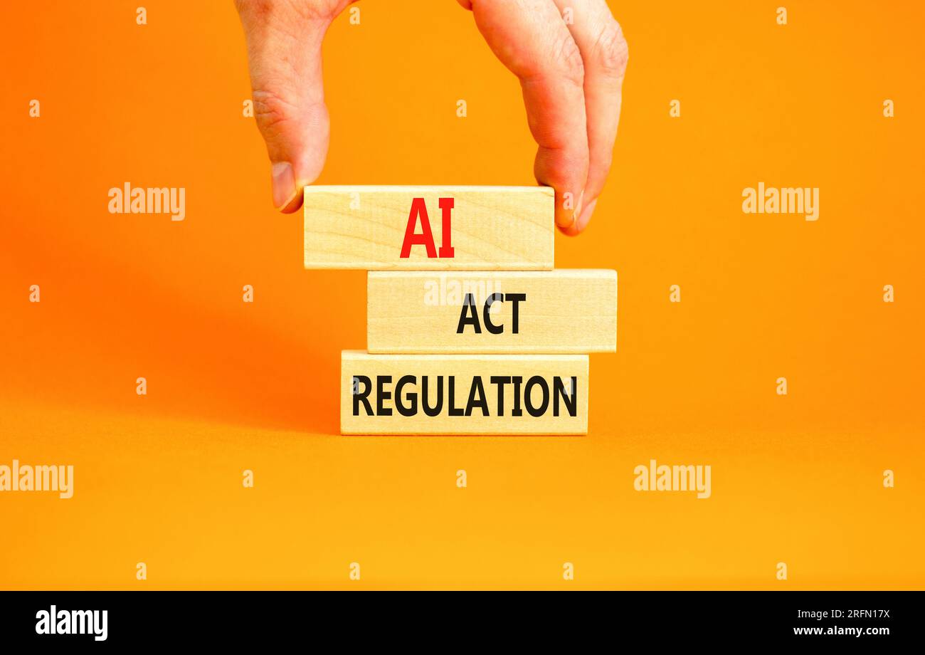 AI act regulation symbol. Concept words AI artificial intelligence act ...