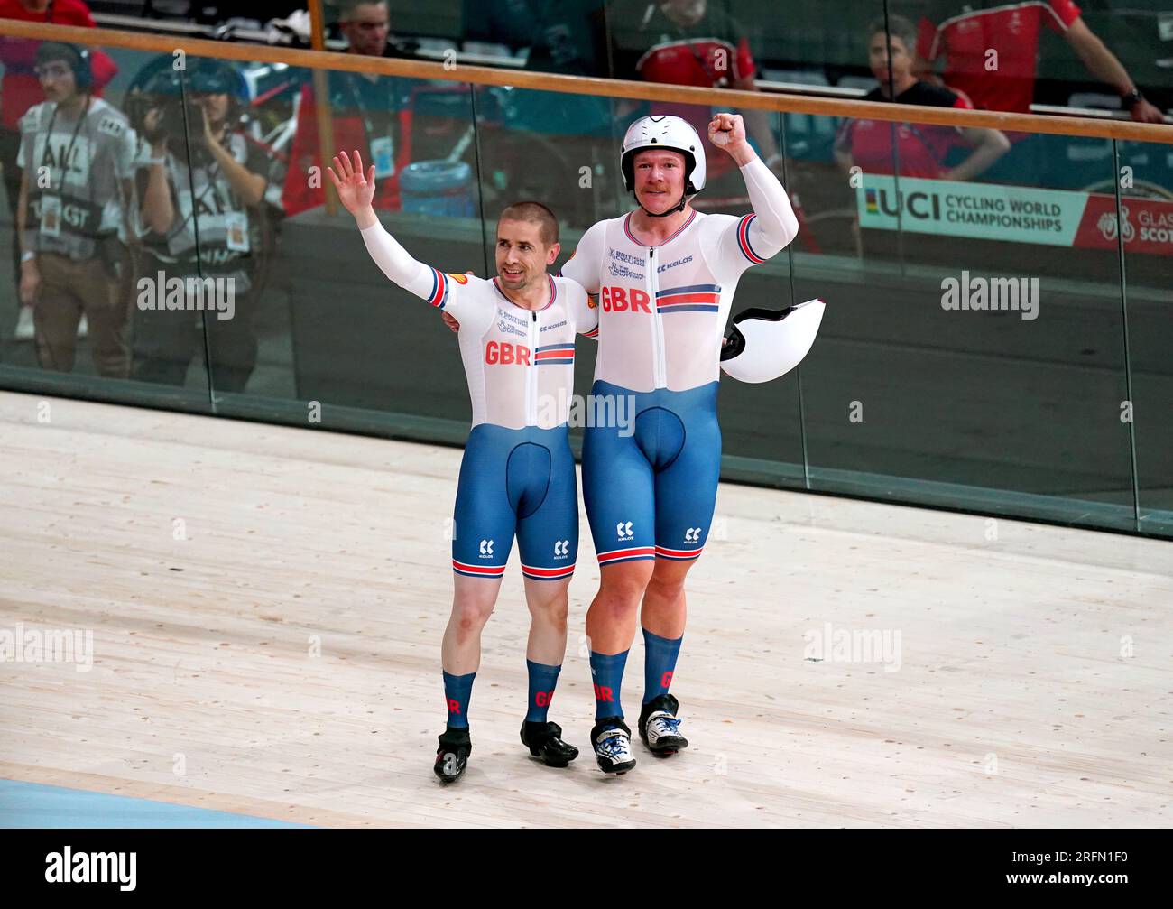 Great Britain's Neil Fachie and pilot Matt Rotherham celebrate after ...