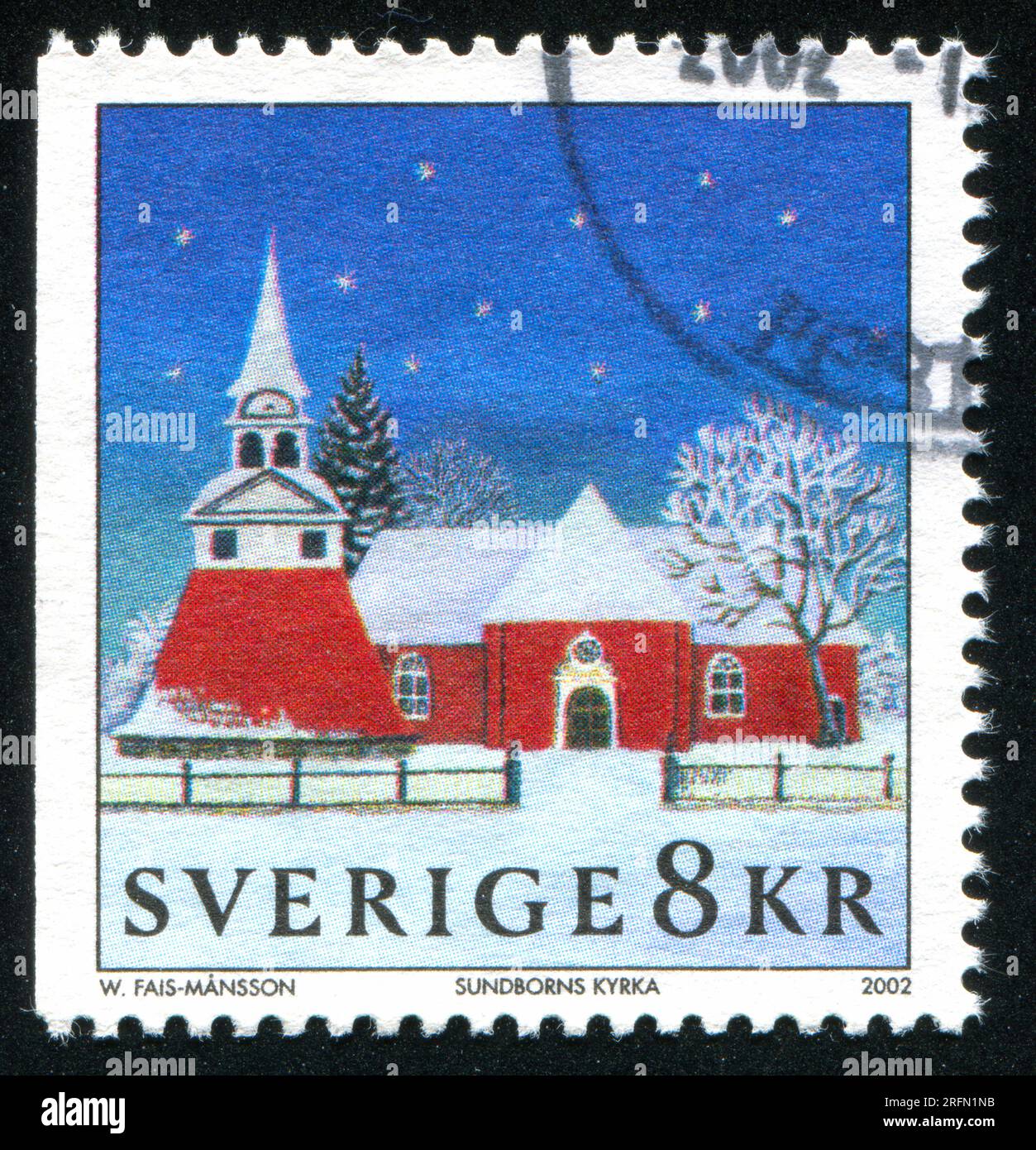 SWEDEN - CIRCA 2002: stamp printed by Sweden, shows Sundborn Church ...